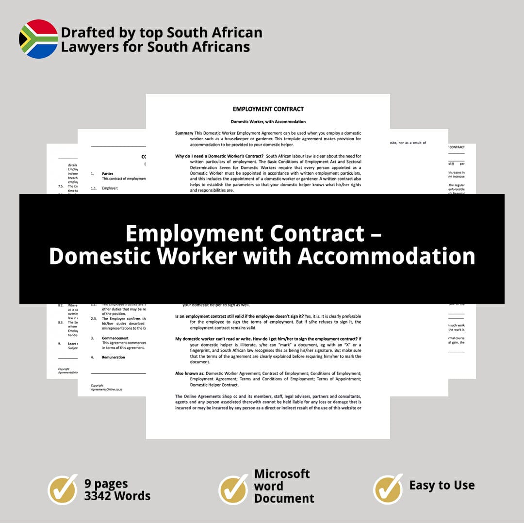 Employment Contract with Accommodation for Domestic Workers