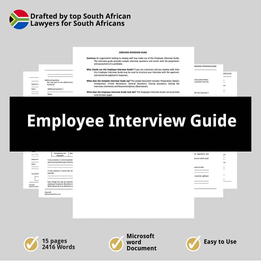 Interview Guide Template - South Africa - Agreements Online