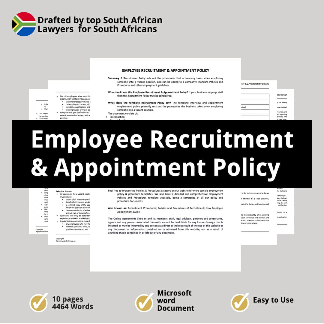Recruitment Policy and Procedure – Recruitment Policy Template South ...