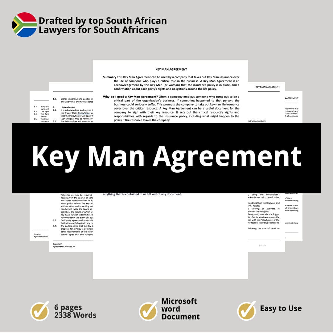 Key Man Agreement Template - South Africa - Agreements Online
