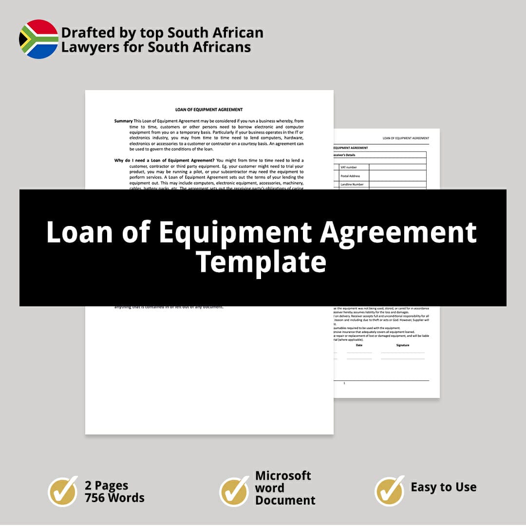 Loan of Equipment Agreement - Legal; Contracts - Agreements Online
