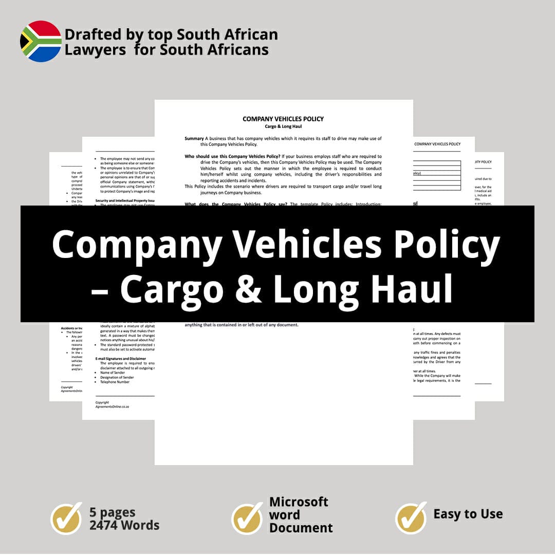 Company Vehicles Policy Template - Cargo Long Haul - South Africa ...