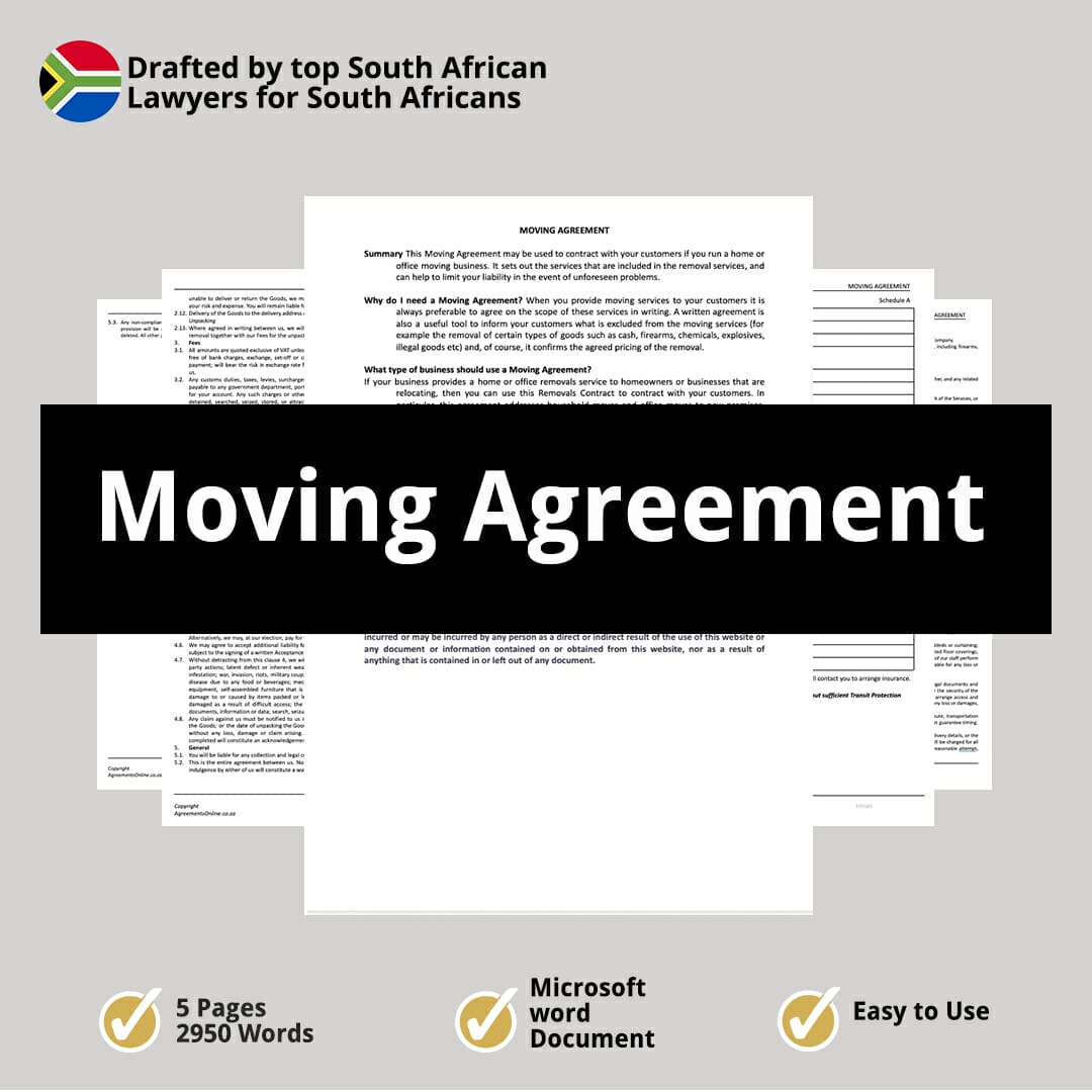 Moving Agreement - Legal Contracts - Agreements Online