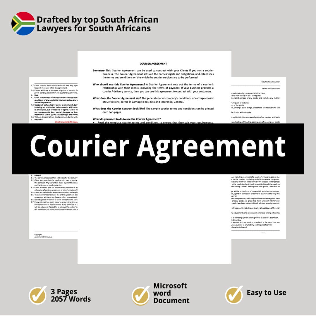 Courier Agreement - Legal Contracts - Agreements Online