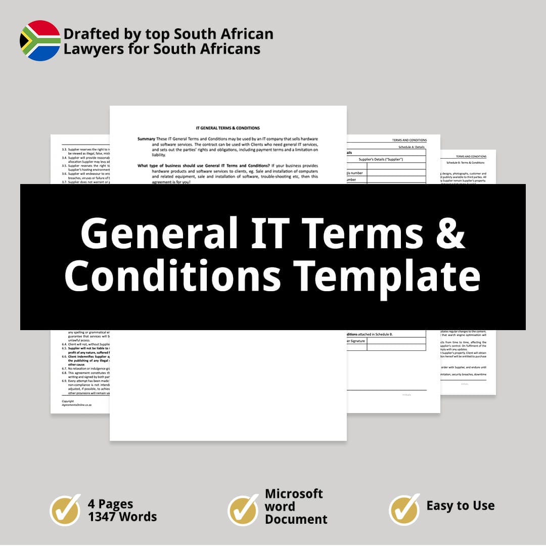 General IT Terms & Conditions - Legal Contracts - Agreements Online