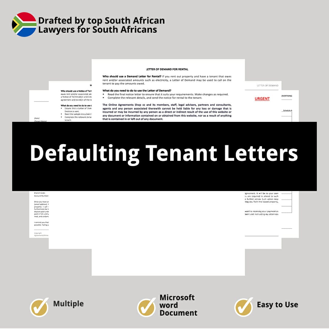 Defaulting Tenant Letters Bundle - Agreements Online