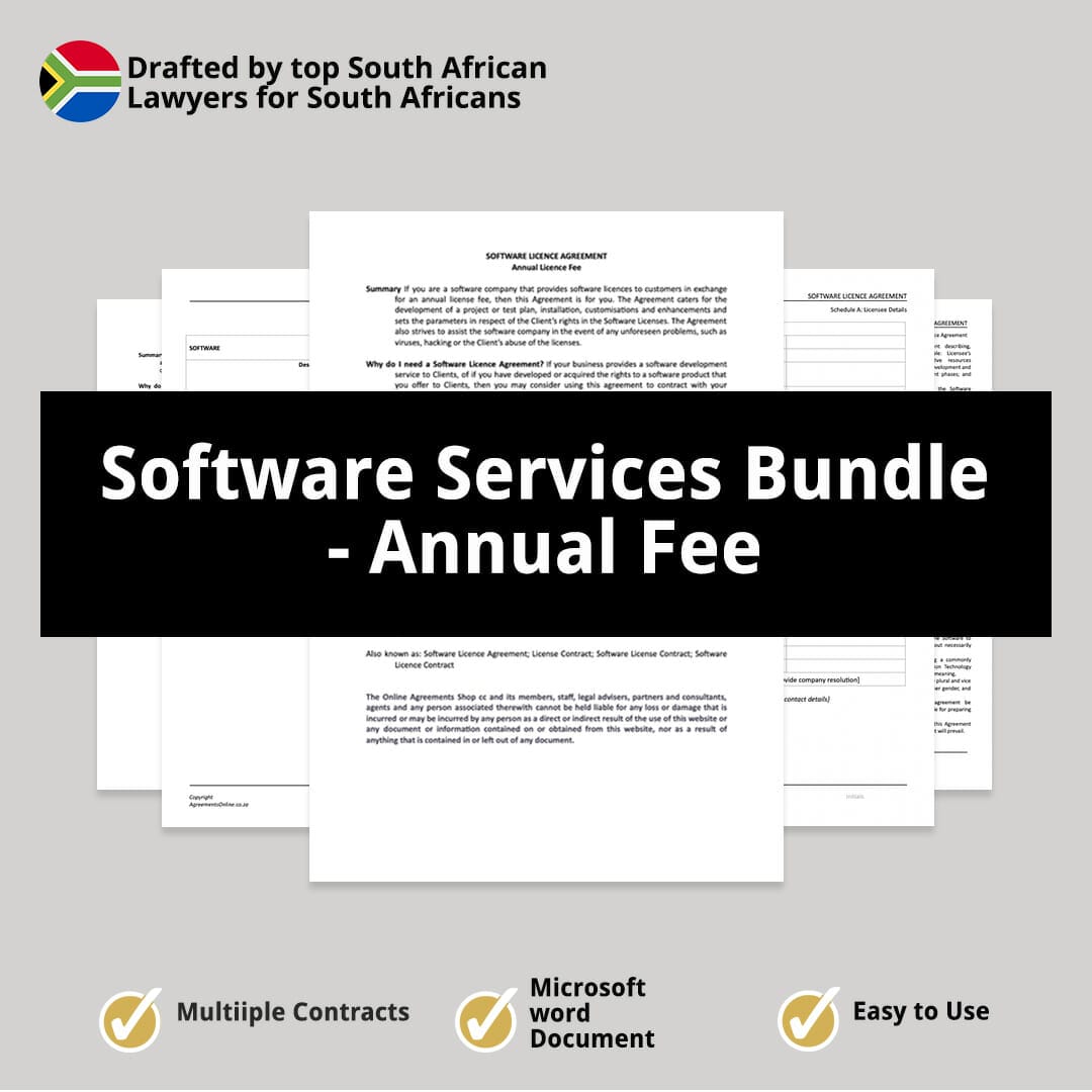 Software Services Bundle - annual fee - Agreements Online
