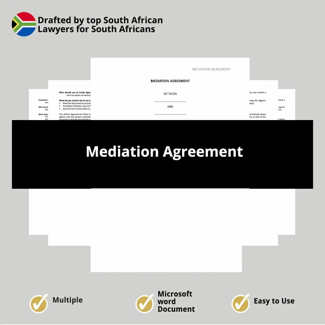 Mediation Agreement Template - South Africa - Agreements Online